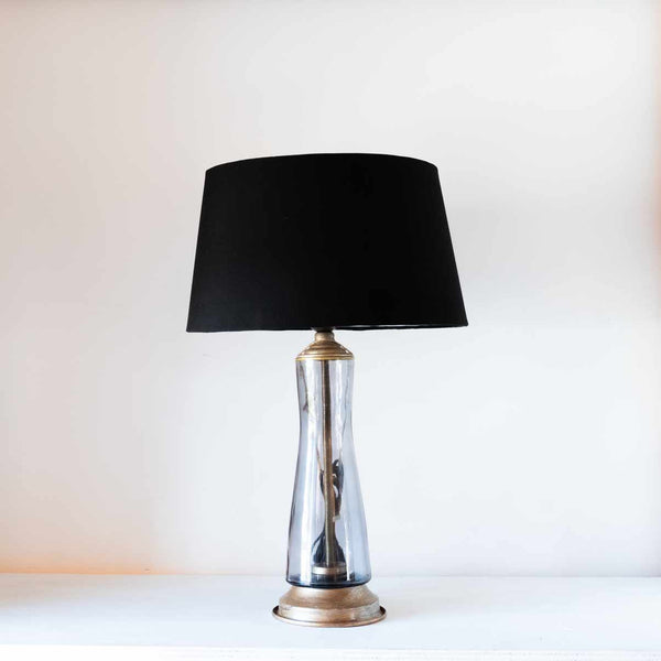 Lampara vidrio color humo para velador – Lámparas Maria Jesus Gorroño